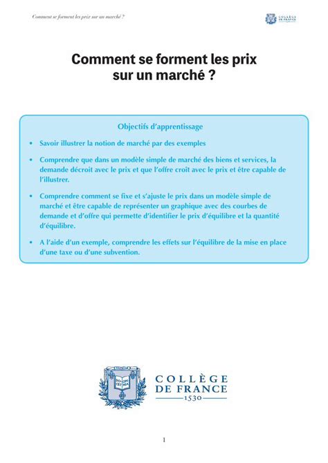 Pdf Comment Se Forment Les Prix Sur Un March Dokumen Tips