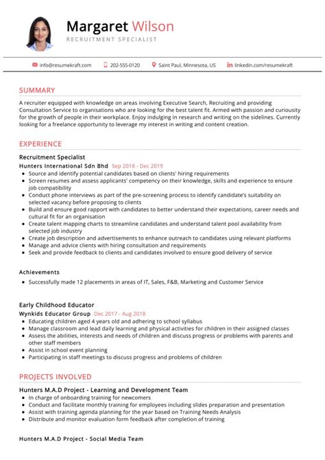 Top Recruitment Specialist Resume Skills In Resumekraft