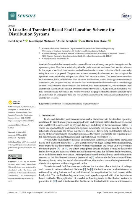 pdf a localized transient based fault location scheme for distribution systems