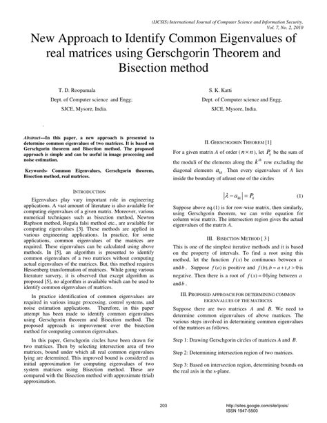 pdf new approach to identify common eigenvalues of real matrices using gerschgorin theorem and