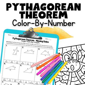FREE Pythagorean Theorem Color By Number Activity Print And Go