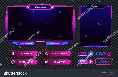 Streaming Screen Panel Overlay Design Template Royalty Free Stock