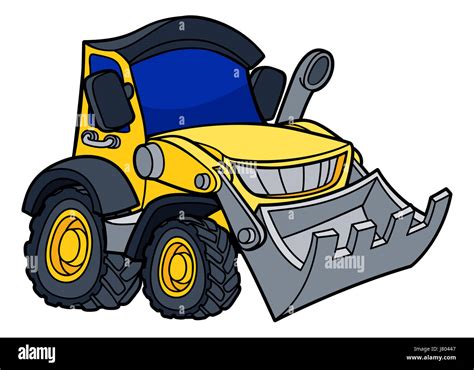 Cartoon Bulldozer Digger Construction Vehicle Illustration Stock Photo