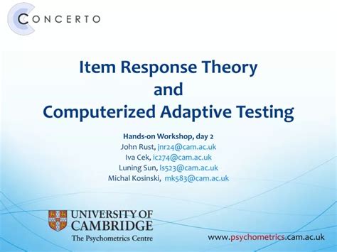 ppt item response theory and computerized adaptive testing powerpoint presentation id 312219