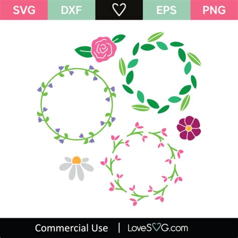 Floral Monogram Frames SVG Cut File Lovesvg