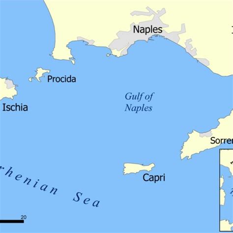 The Bay Of Naples And Its Principal Geographical Reference Points From