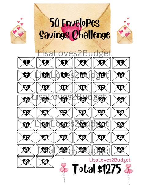 Envelope Challenge Printable