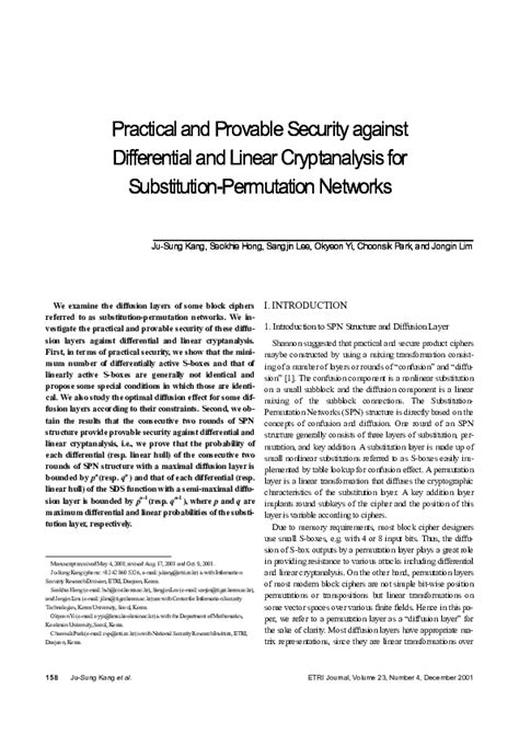 pdf practical and provable security against differential and linear cryptanalysis for
