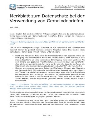 Ausfüllbar Online Merkblatt zum Datenschutz bei der Verwendung von