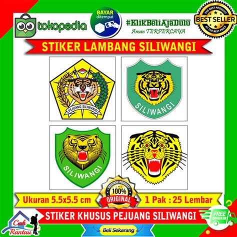 Jual Stiker Lambang Logo Pejuang Siliwangi Macan Putih Kujang Kembar