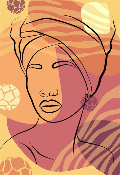 Beautiful African Woman Wall Art In The Style Of Pop Art Colorful