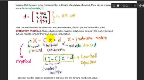 leontief input output model linear algebra