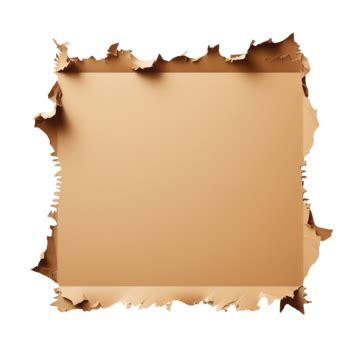 Realistic Torn Brown Carton Border Torn Paper Edge PNG Transparent