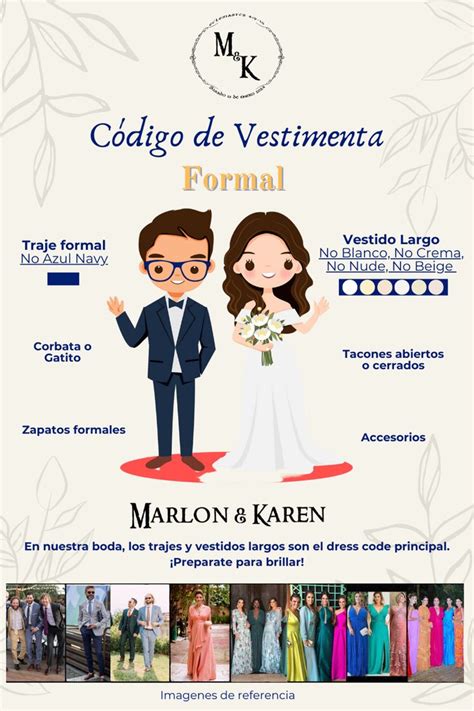 Dress Code Marlon Karen C Digo De Vestimenta Cosas De Boda Adornos