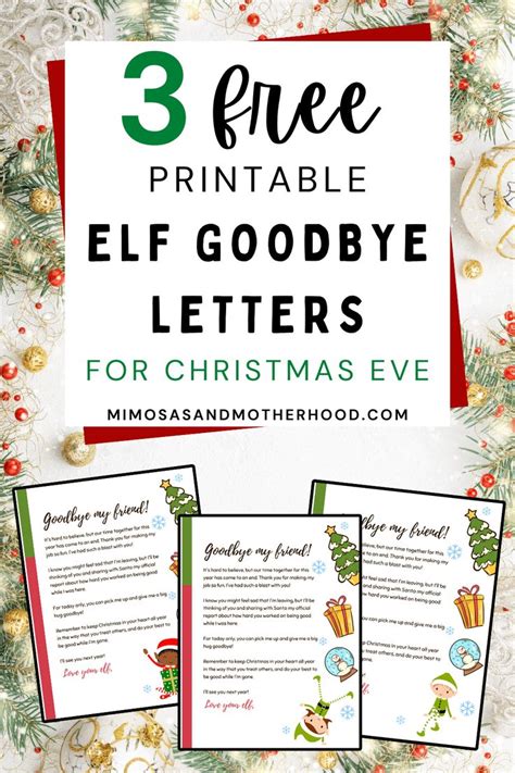 Free Printable Elf Goodbye Letters From Your Elf On The Shelf Elf