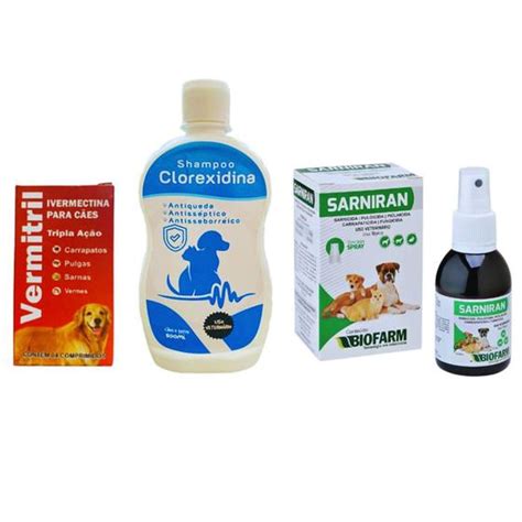 Kit Dermatite Biofarm Sarniran Anti Coceira E Antipulgas Para C Es