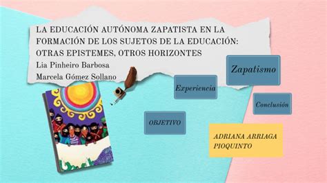 La educación autónoma zapatistas en la formación de los sujetos de la