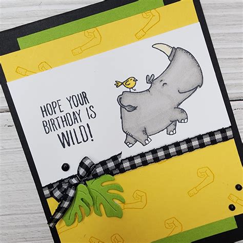 Rhino Ready Birthday Card Birdsnest Designs Denise Cox