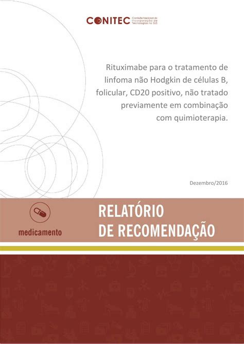 Pdf Rituximabe Para O Tratamento De Linfoma N O Hodgkin De Conitec