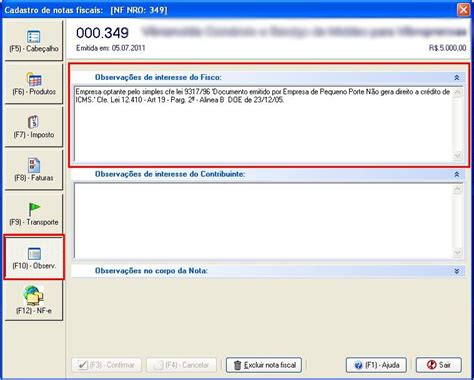 Como Colocar Uma Mensagem Fiscal Nas Observa Es Da Nota