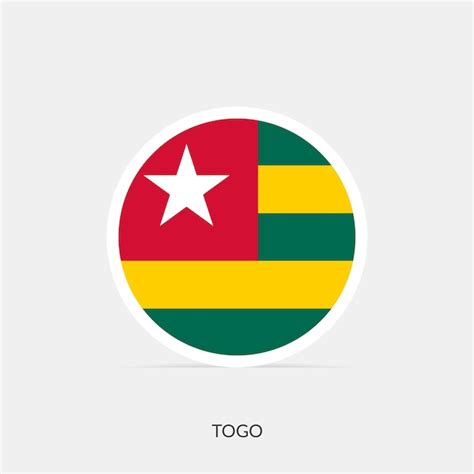 Icono De Bandera Redonda De Togo Con Sombra Vector Premium