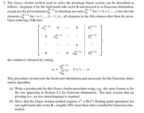 2 the gauss jordan method used to solve the
