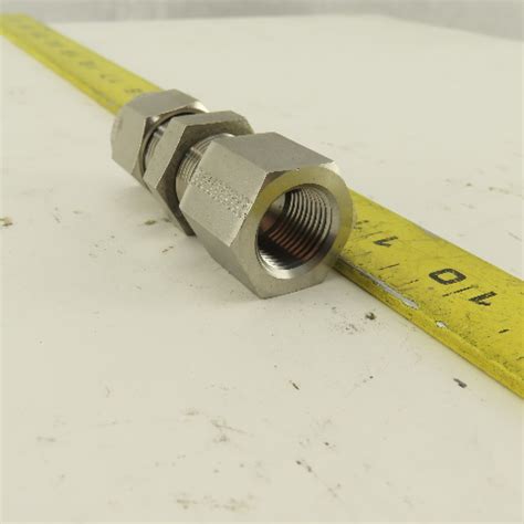 3 8 FNPT X 1 2 Compression Stainless Steel Bulkhead Fitting Bullseye