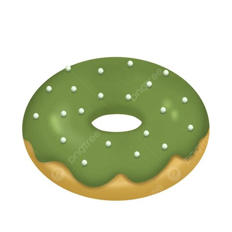 Donut De Matcha Con Caramelo De Perla Png Rosquilla Glaseado De
