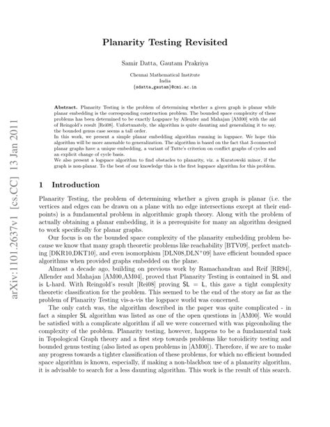 pdf planarity testing revisited