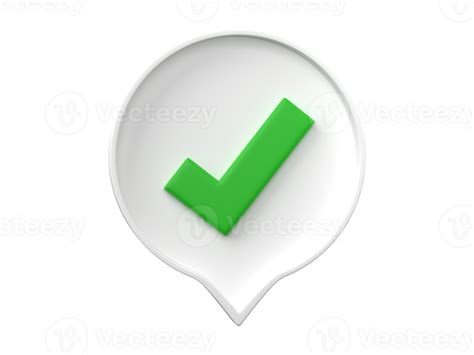 D Check Mark Inside Of A Pin Isolated On Transparent Background Png
