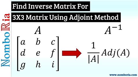 find inverse for 3x3 matrix using adjoint method youtube
