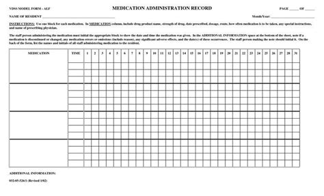 10 Best Printable Medication Administration Record Template Pdf For
