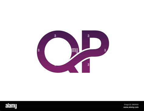 Plantilla vectorial de diseño de logotipo Q P de la letra del monograma