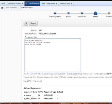 oracle apex call external stored function or stored procedure stack overflow