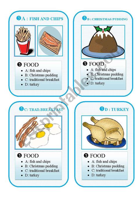 Britain Go Fish Card Game Set Food Esl Worksheet By Lucak F