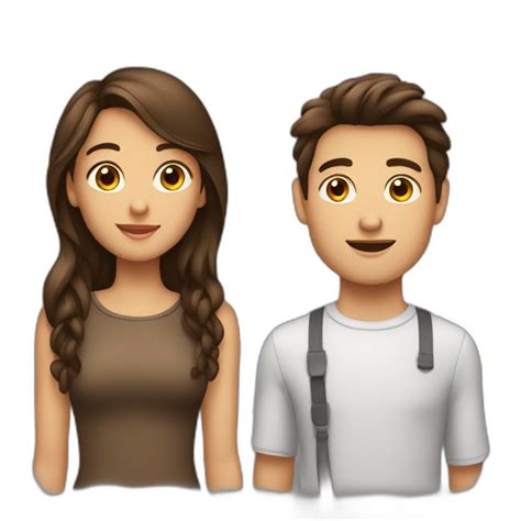 Amoureux Folle Brune Et Gar On Brun Ai Emoji Generator