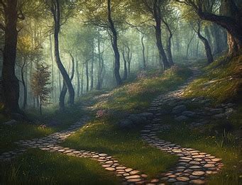 Dark Misty Forest Path In The Early Morning Background Picture Of