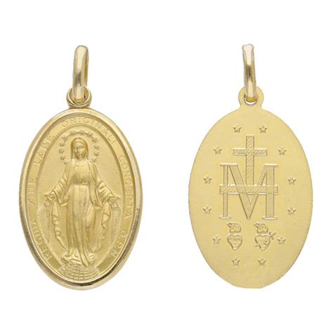 Collana Medaglia Miracolosa Originale Argento 925 Dorato