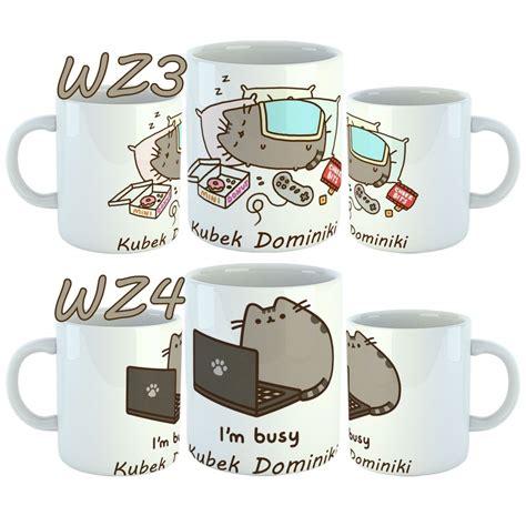 Kubek Kartonik Pusheen Prezent Urodziny Imię