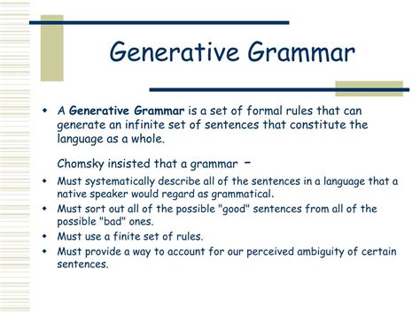 ppt models of generative grammar powerpoint presentation free download id 738675