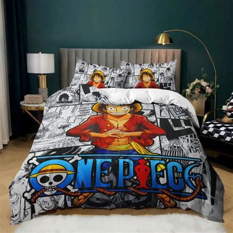 Anime One Piece Parure De Lit 200 X 200cm Avec Housse De Couette One