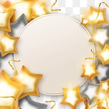 Golden Round Border Png Image Round Golden Birthday Balloon Ribbon