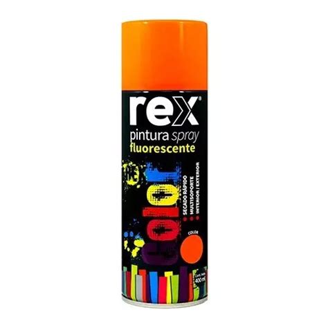 Pintura Aerosol Spray Fluorescente Secado R Pido Rex Color Naranja