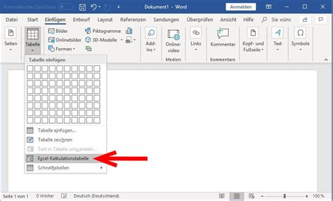 Excel Tabelle in Word einfügen bearbeiten entfernen UPDATED