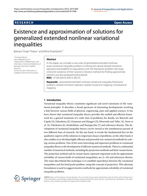 pdf existence and approximation of solutions for generalized extended nonlinear variational