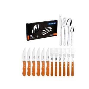 Kit Jogo De Churrasco Inox 12 Peças Dynamic 1 Faqueiro Inox 24pç
