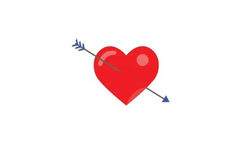 Heart With Arrow Isolated On White 26734031 Vector Art At Vecteezy