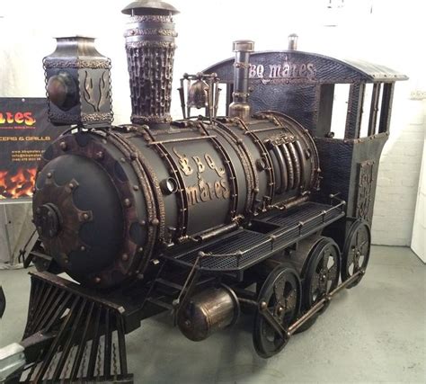 Ancient Design Barbecue Train Trailer Smoker Cooker Warmer For