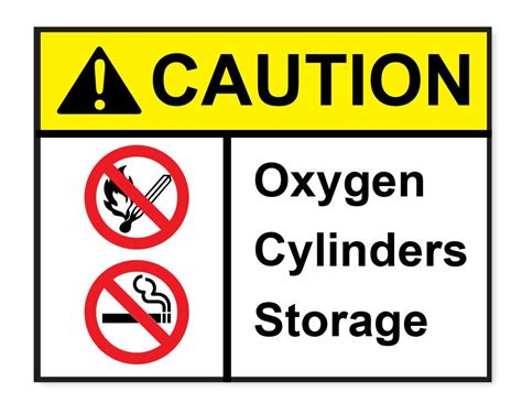 Buy X Caution Oxygen Cylinder Storage Safety Warning Workplace