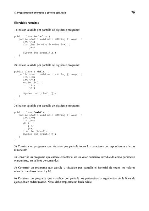ejercicios java programación orientada a objetos con java 79 ejercicios resueltos 1 indicar